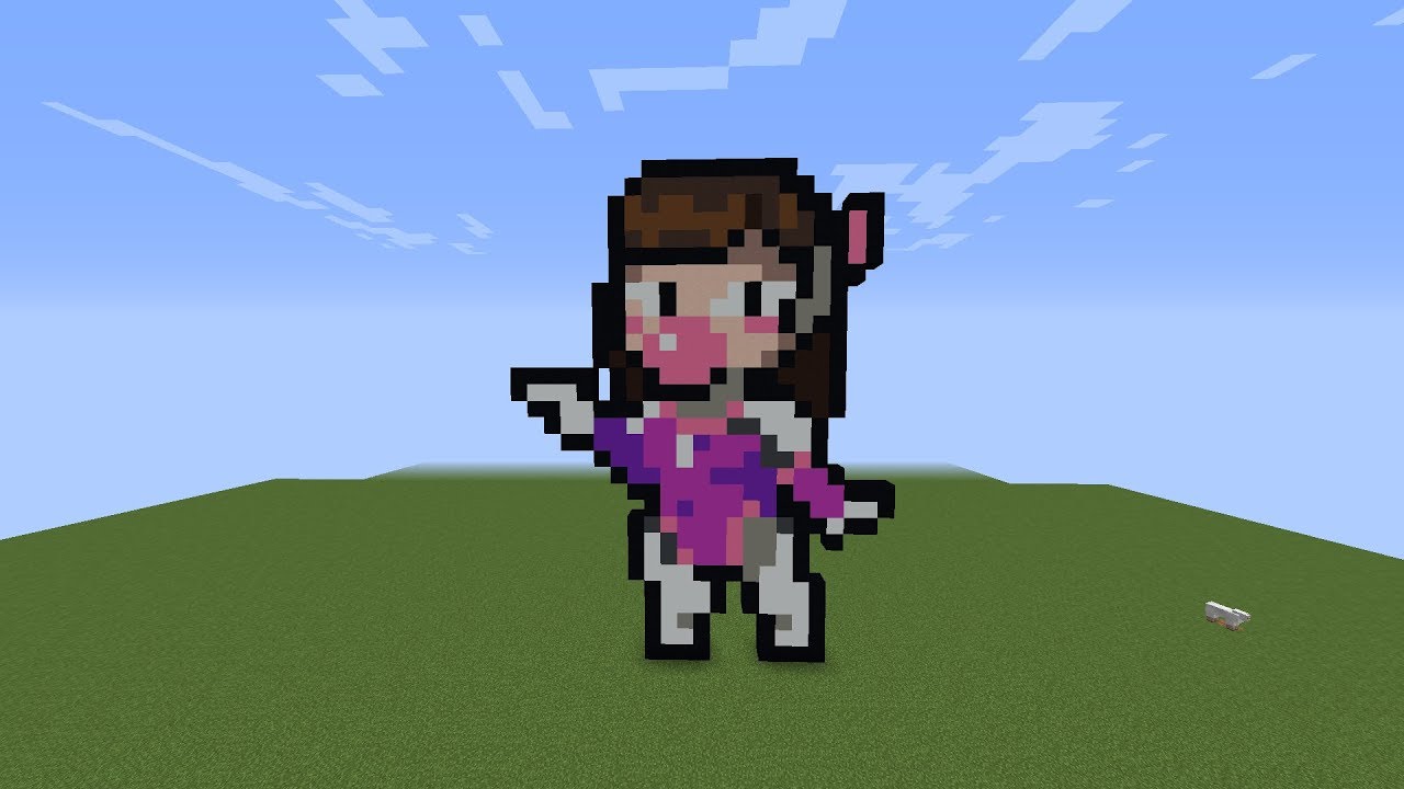 Minecraft: Pixel Art Tutorial and Showcase: D.Va { Overwatch} - YouTube