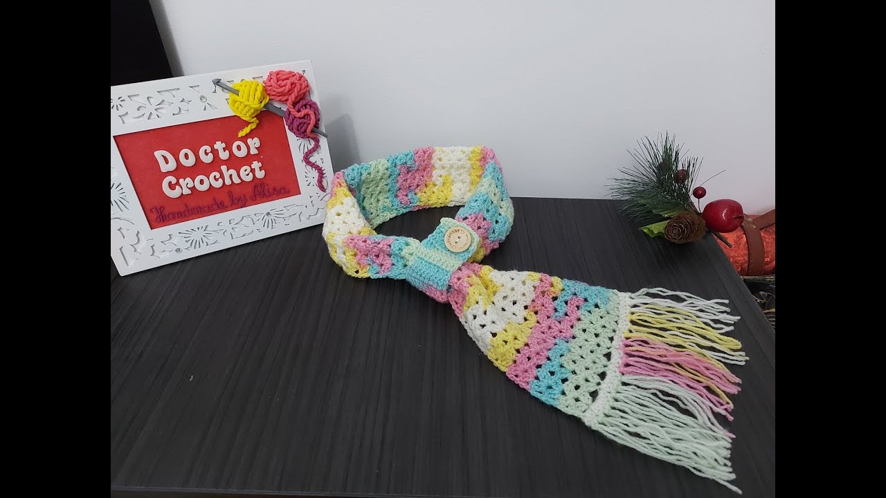Fular crosetat pentru copii - YouTube