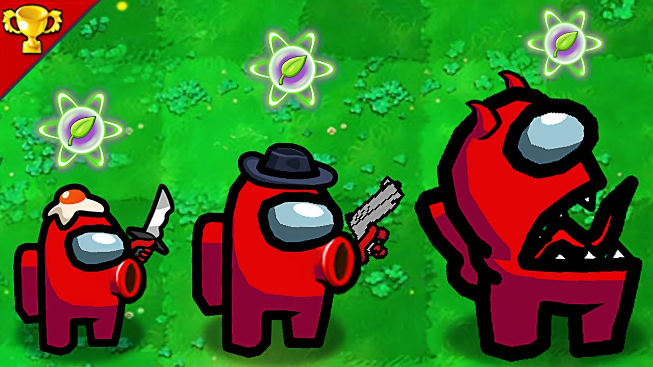Plants vs Zombies : Among Us Peashooter Max Level Use plant food - YouTube