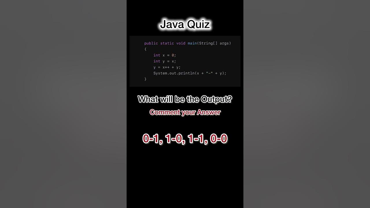 Java Programming Quiz Java Interview Questions Java Javaprogramming Youtube