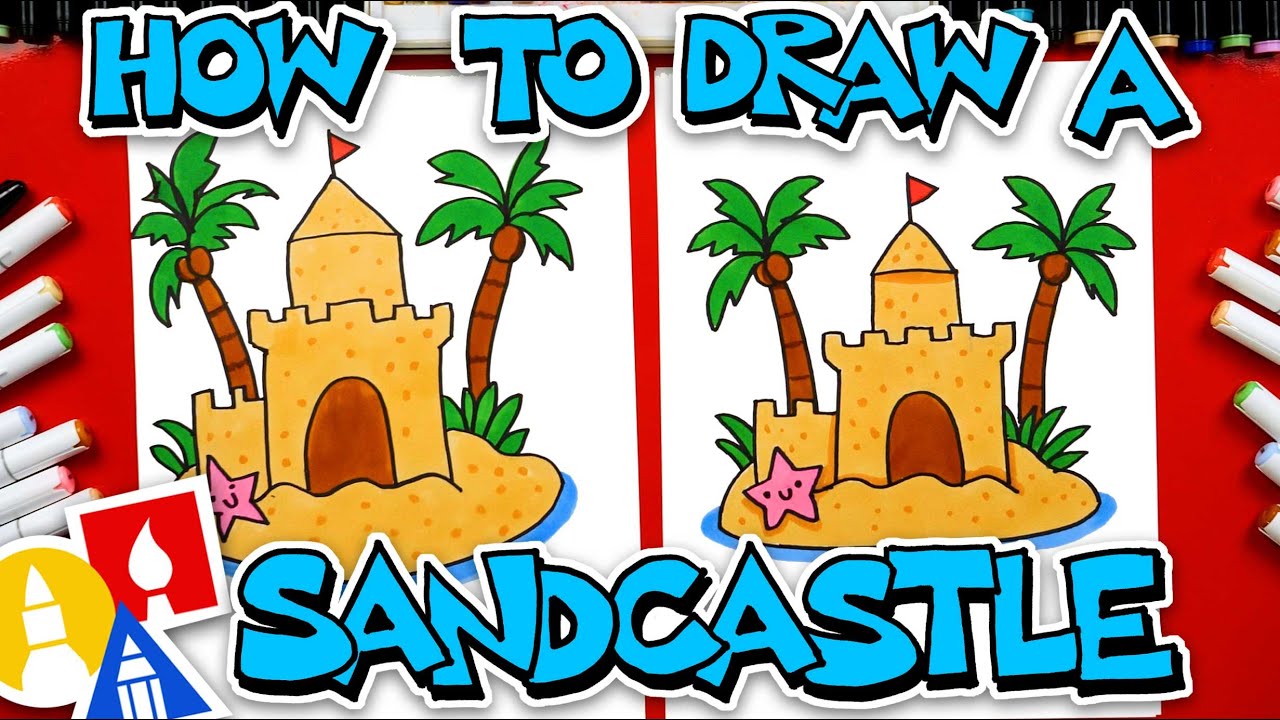 How To Draw A Sandcastle - YouTube