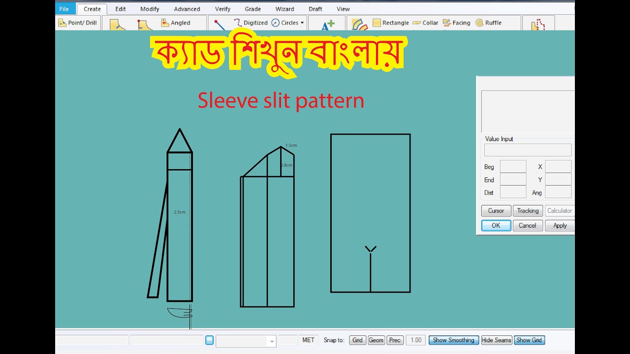 How to create Sleeve slit pattern design,sleeve placket pattern, - YouTube