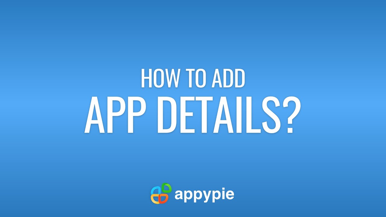 How to add app details ? - YouTube