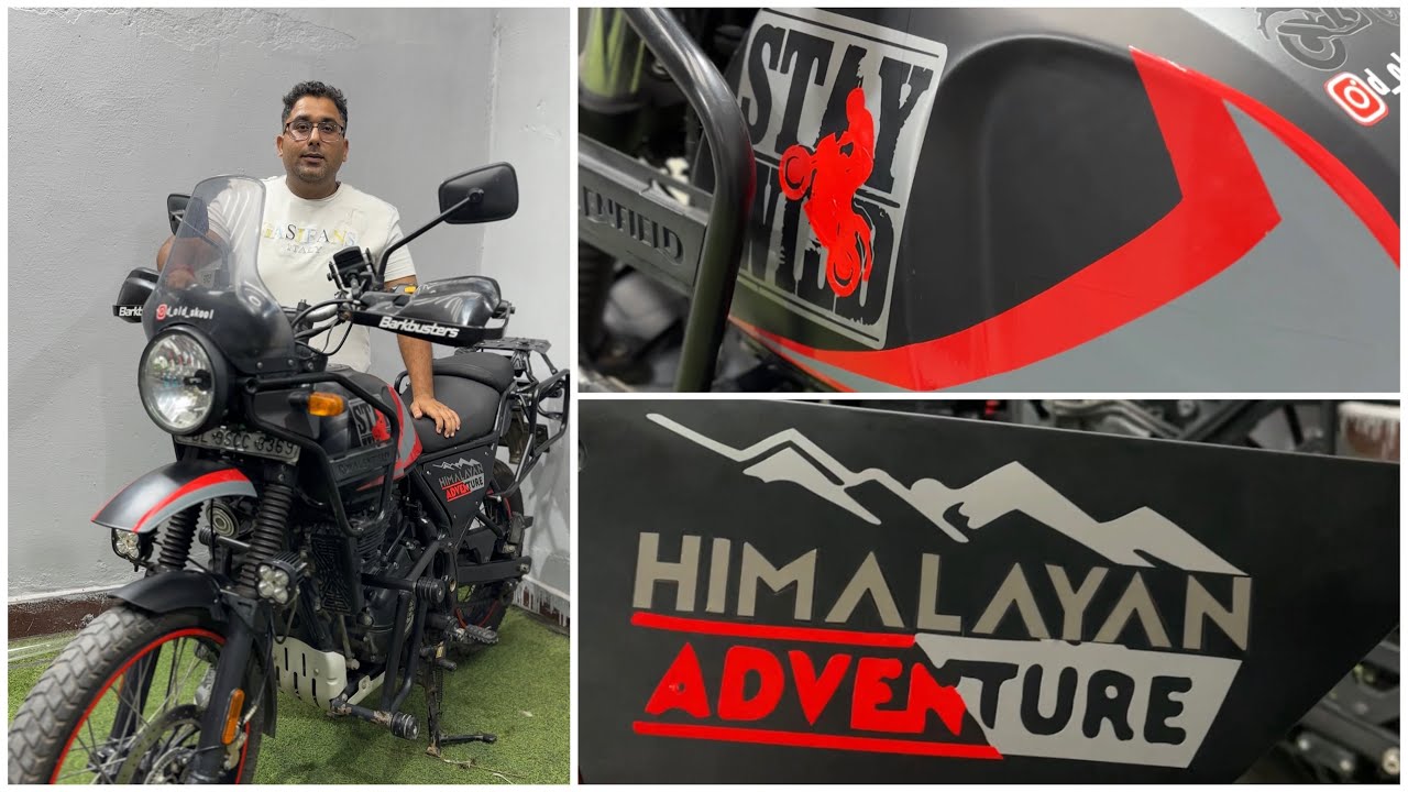 Royal Enfield Himalayan wrap with dazzling graphics stickers. # ...