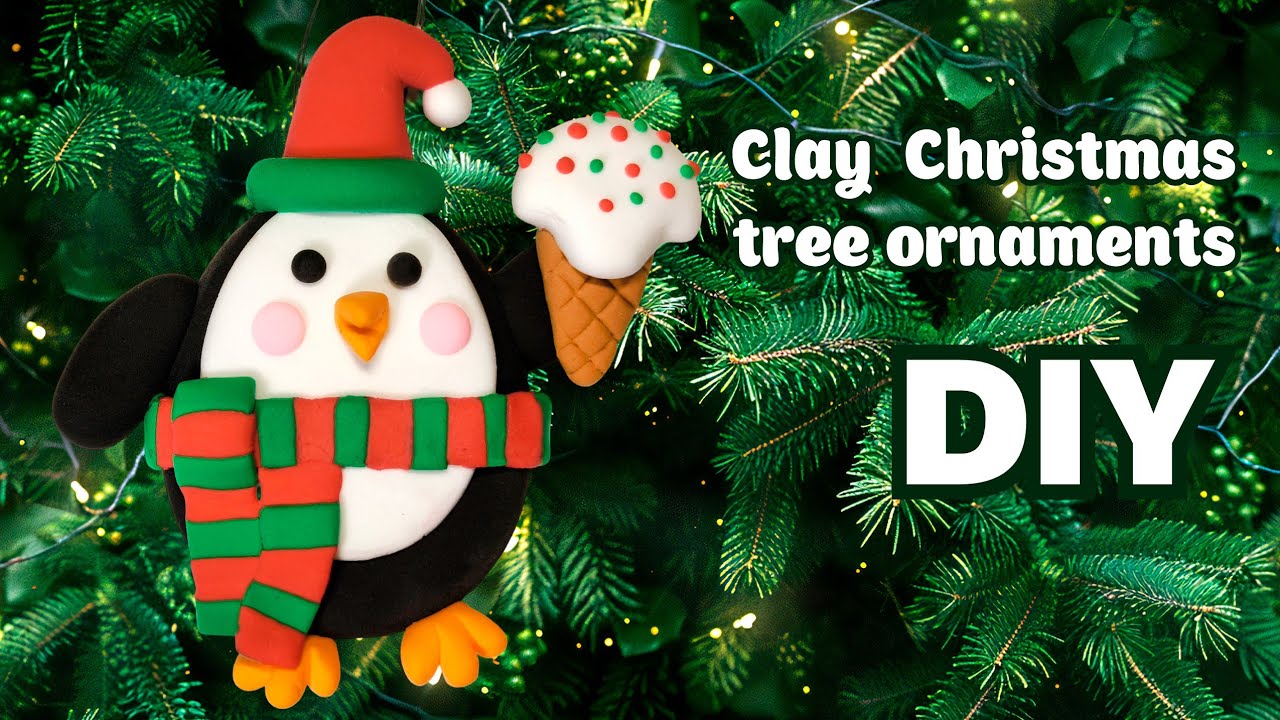 DIY| Air Dry Clay Penguin 🐧🎄 | Christmas Tree Ornament | Tutorial - YouTube