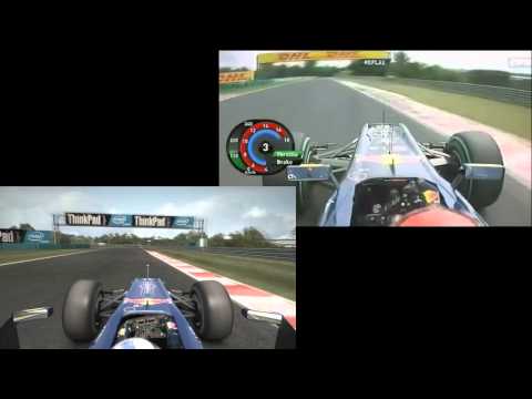 F1 Hungary  -  Sebastian Vettel Pole lap vs F1 2010 Flying lap.