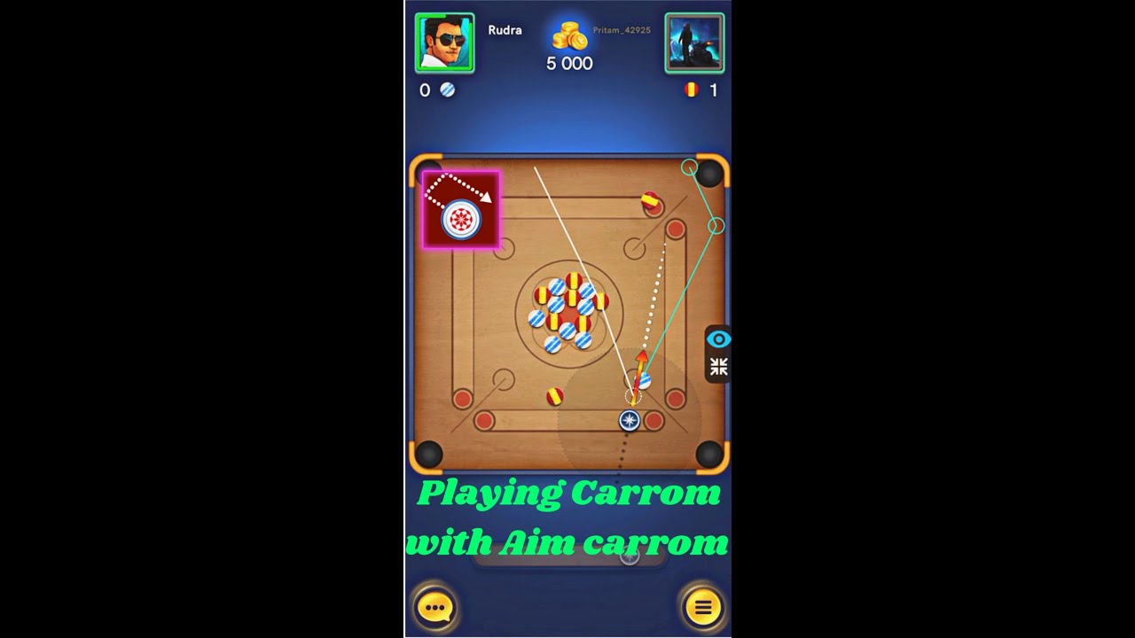 Playing Carrom with Aim carrom - YouTube