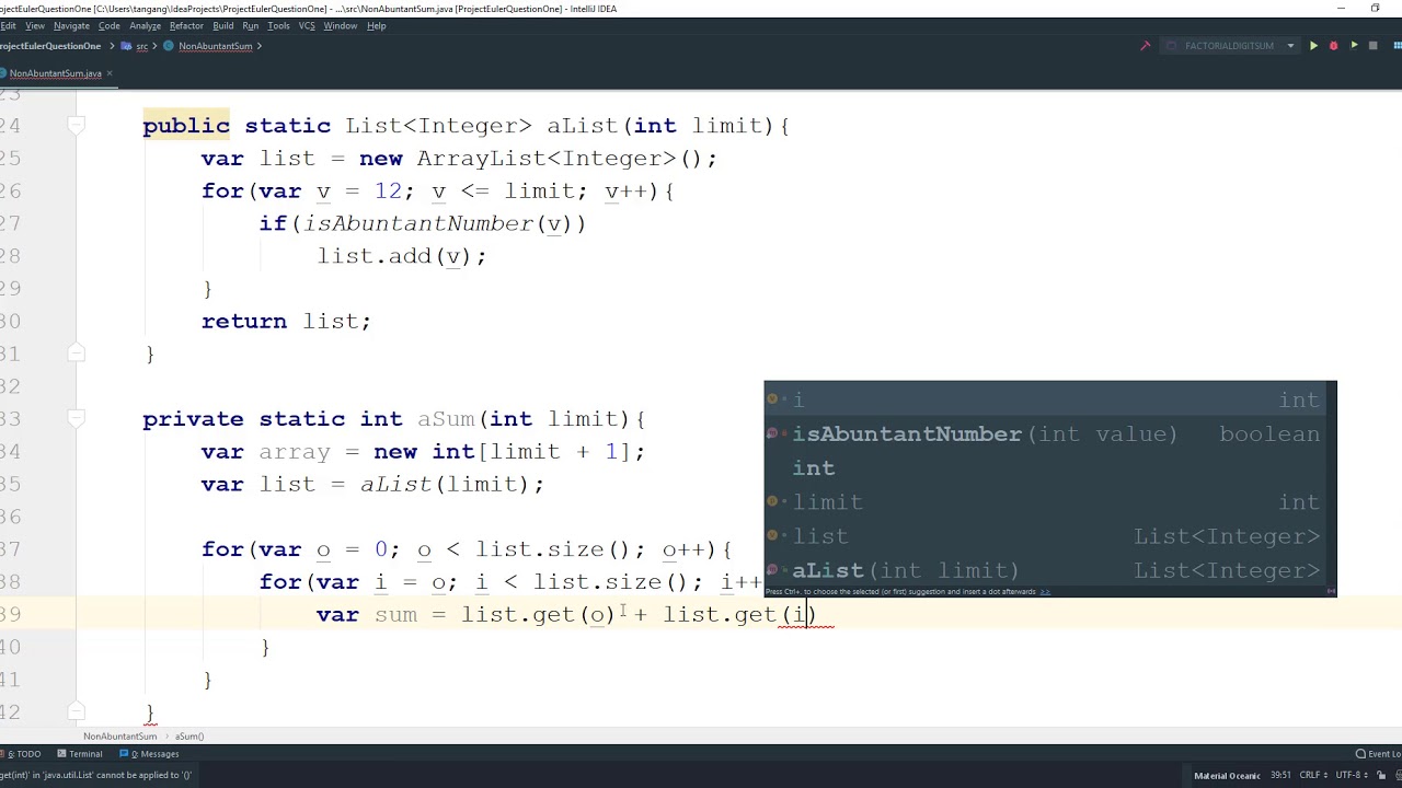 Project Euler problem 23 Java : Non-abundant sums - YouTube