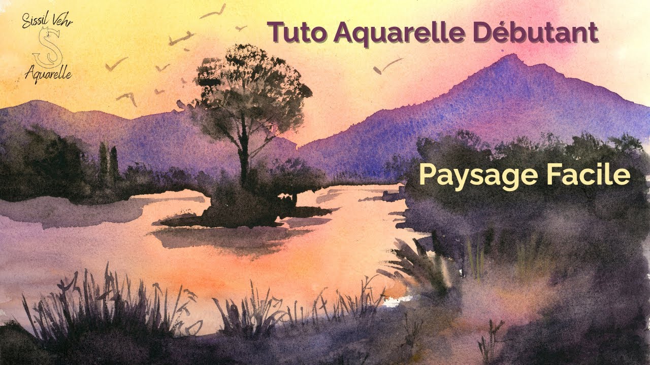 Tuto Aquarelle Débutant : Peindre un paysage simple - YouTube