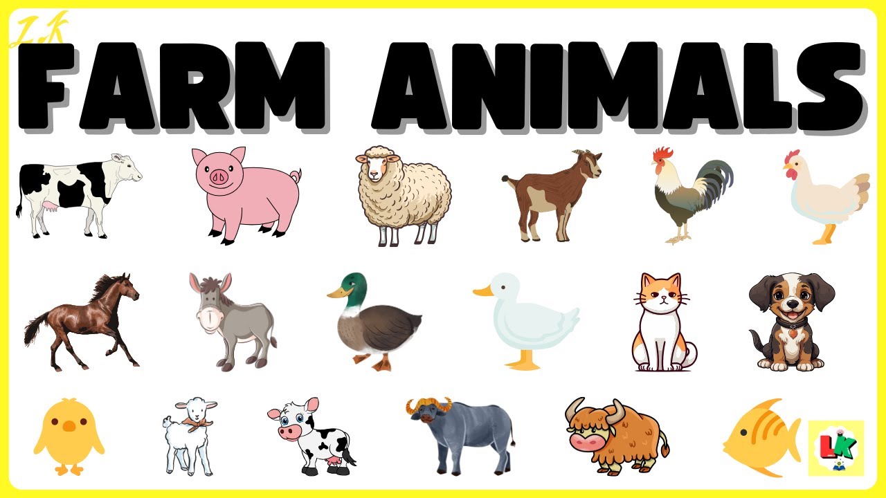Farm Animals for Toddler | First word for babies | Learning videos for ...