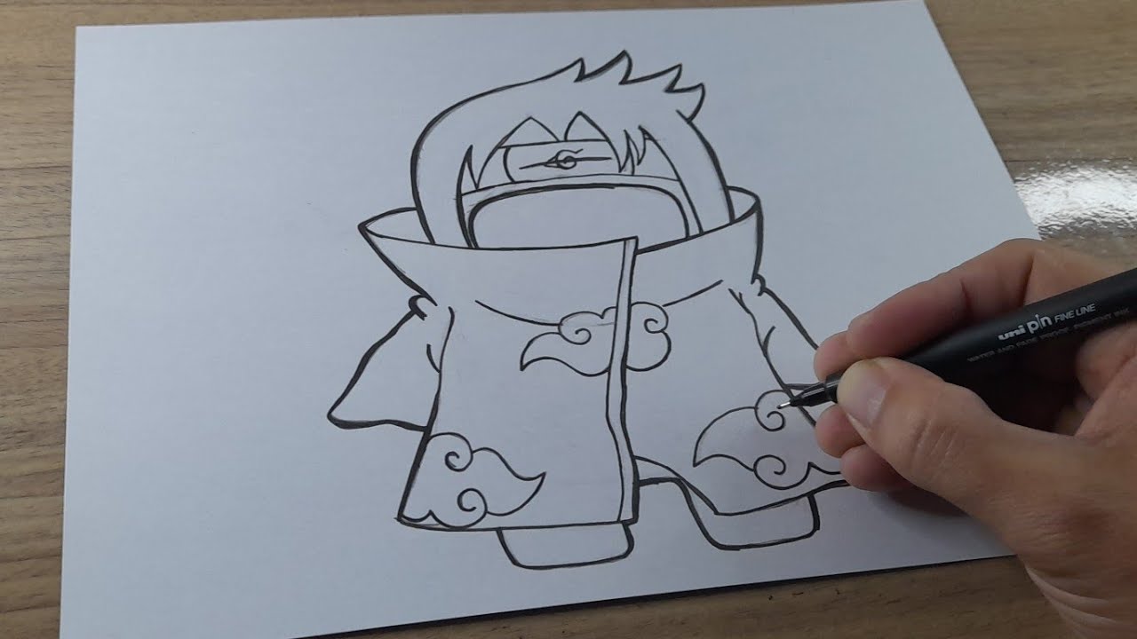 COMO DESENHAR ITACHI AKATSUKI AMONG US - YouTube