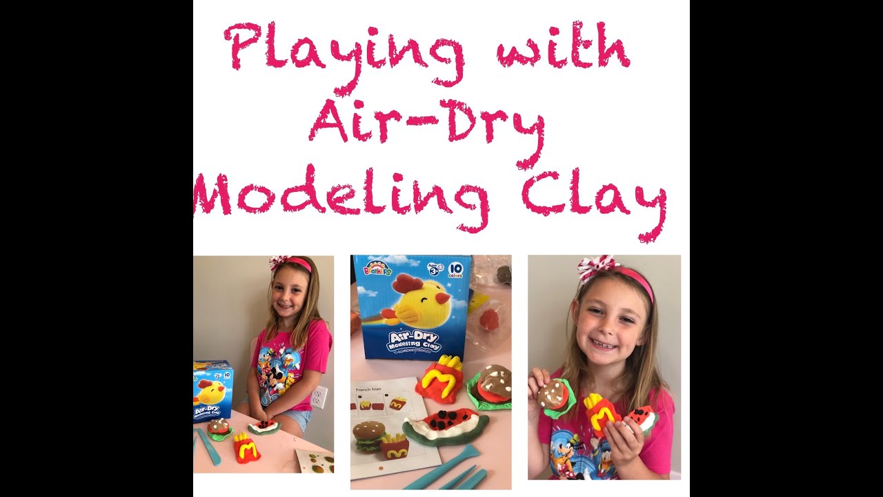 Playing with Air-Dry-Modeling Clay - YouTube