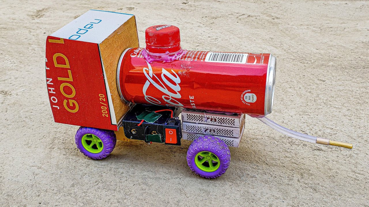 Soda Can Craft-How To Make A Water Supply Vehicle. - YouTube