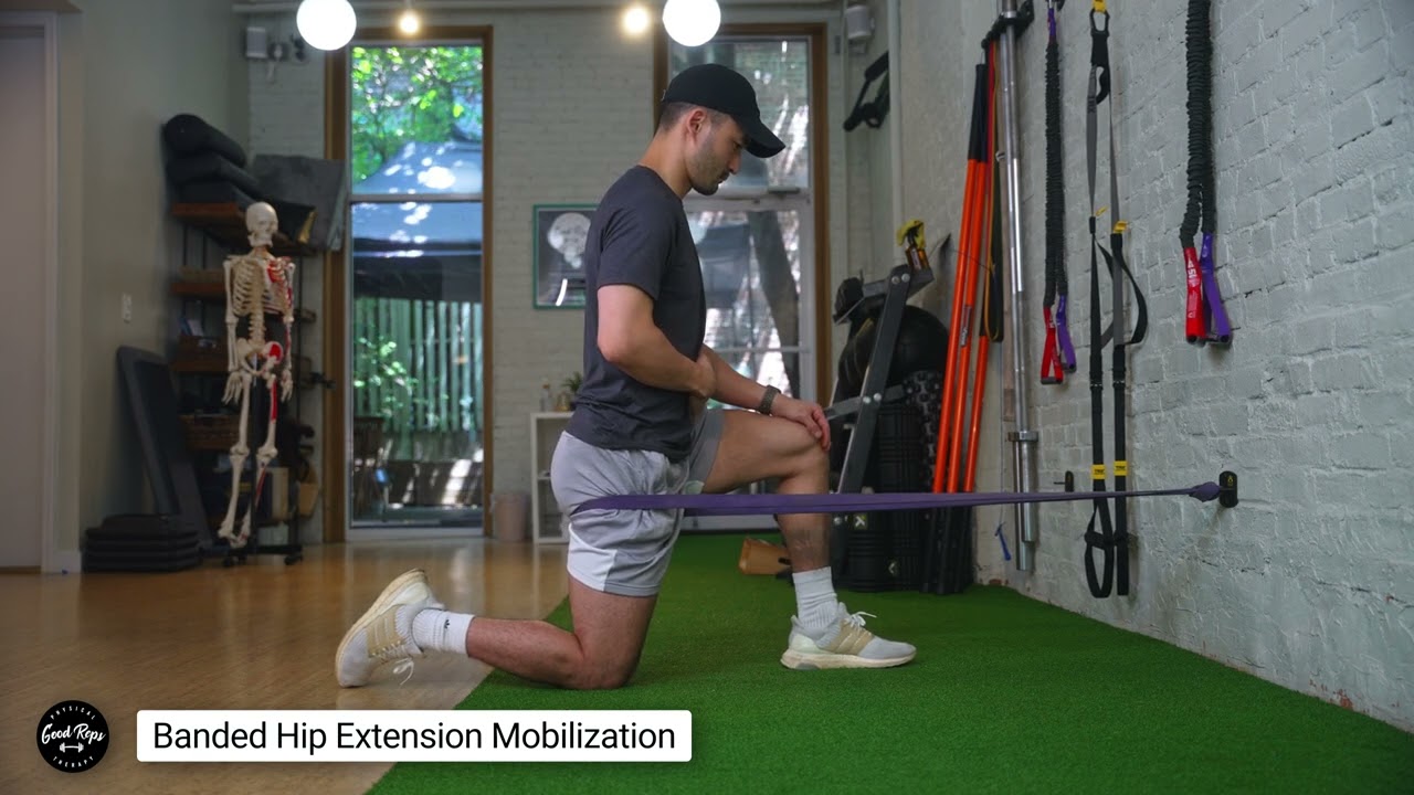 Banded Hip Extension Mobilization - YouTube