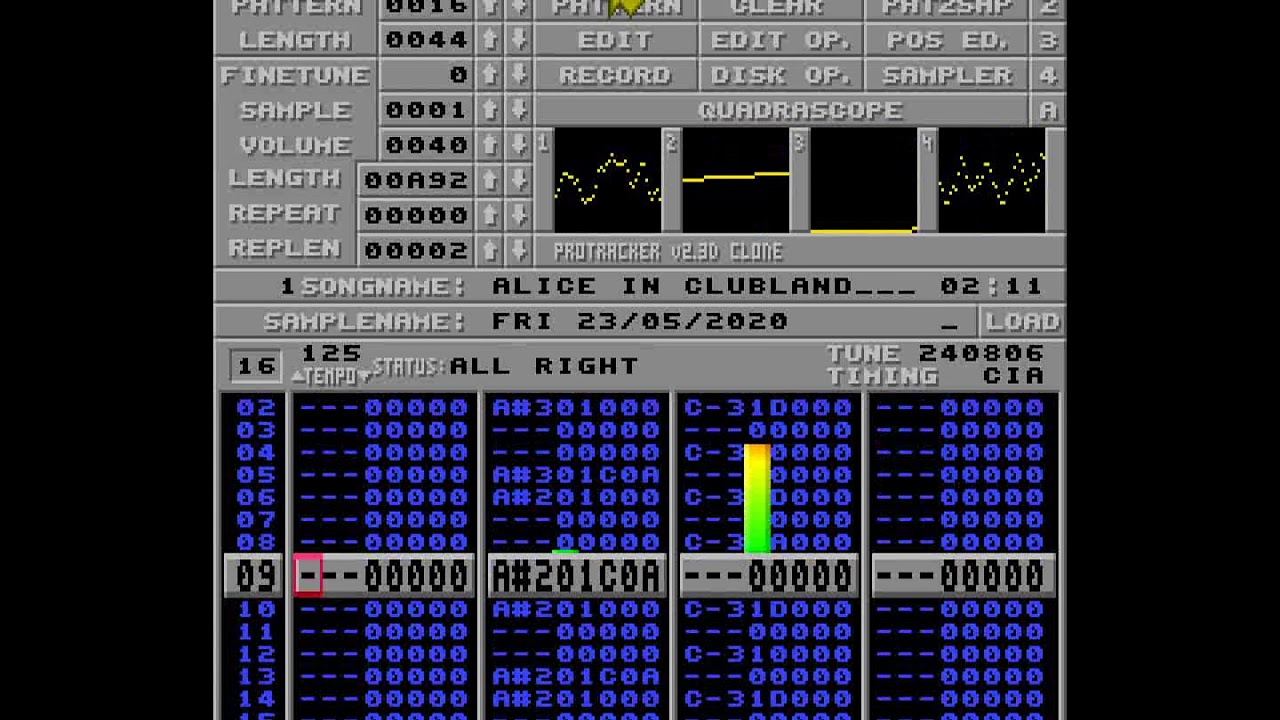 Amiga Protracker 2.3D Clone, Music Module - Alice In Clubland - by ...