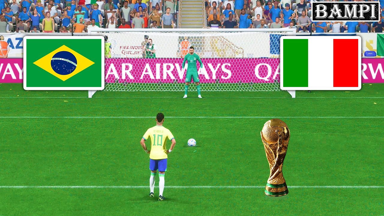 Brazil vs Italy / Penalty Shootout / World Cup Final / Neymar vs Chiesa ...