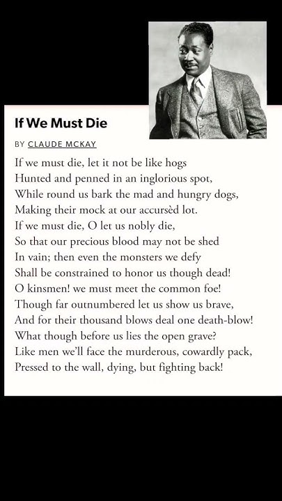 If We Must Die by Claude Mckay - YouTube