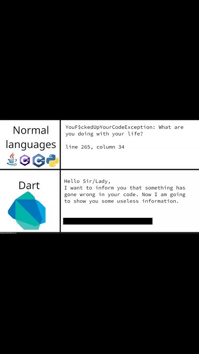 Normal programming languages vs Dart #programmerhumor #shorts #short - YouTube