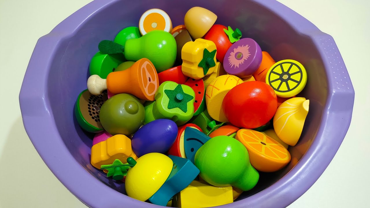 5 Minutes Relaxing fruit | Wooden Fruits and Vegetable ASMR ...