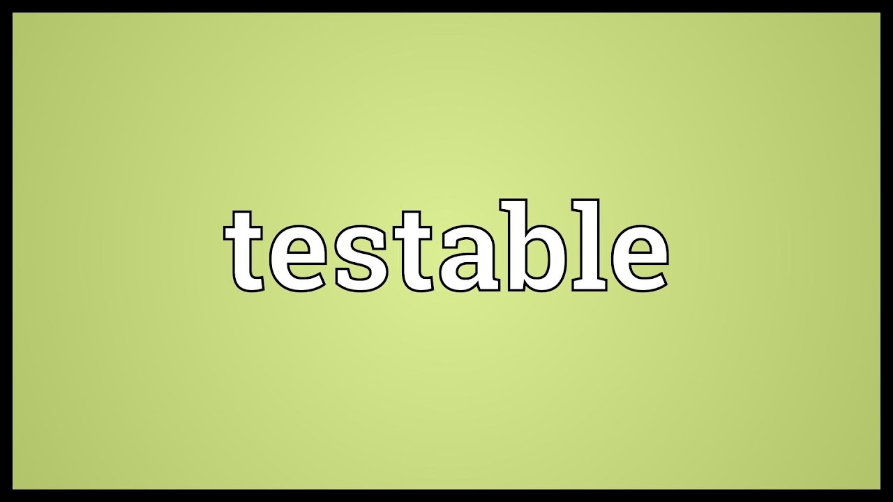 Testable Meaning - YouTube