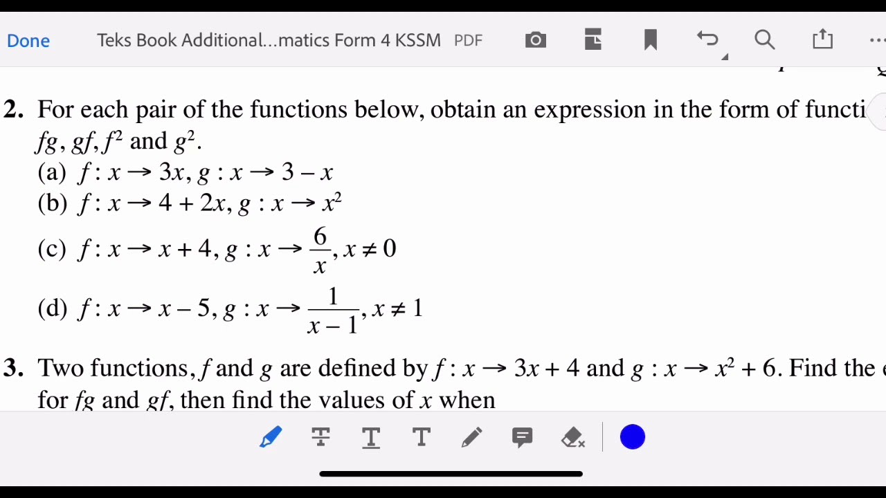 F4 Function Exercises 1.4 Question 2 d - YouTube