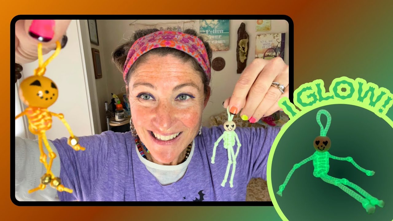 Simple Macrame Skeleton Glow Keychain! - YouTube