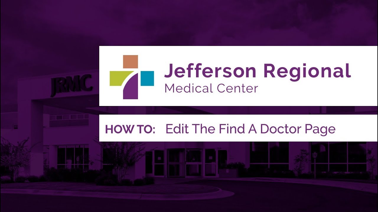 Edit Find A Doctor Page - YouTube