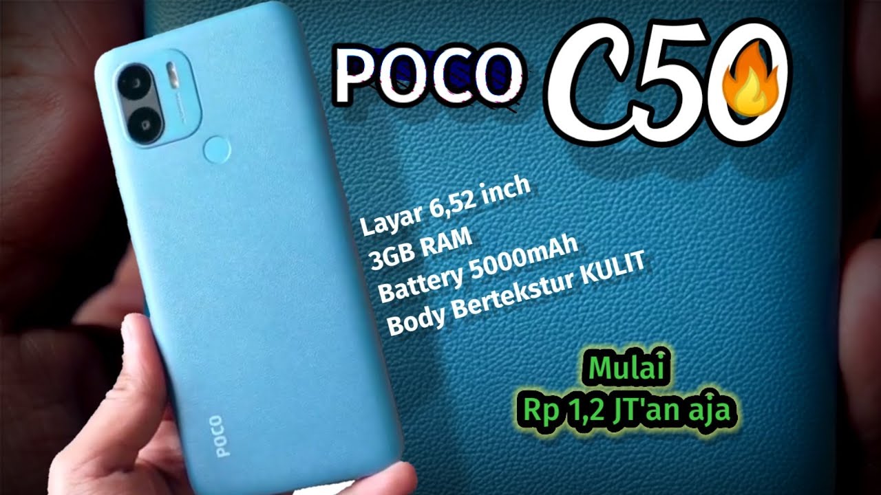 Poco C50 Resmi Rilis ¦ Memiliki Cangkang Bertekstur Kulit dan Battery ...