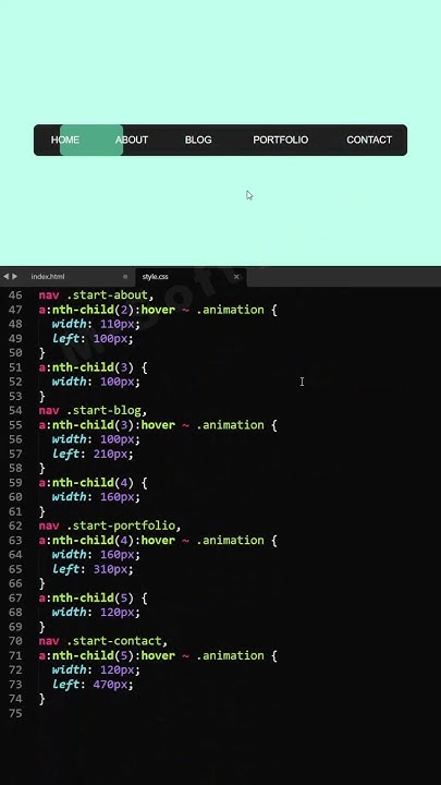 Animated Navigation Bar In Html And Css Menu Hover Animation Effects Animationeffect