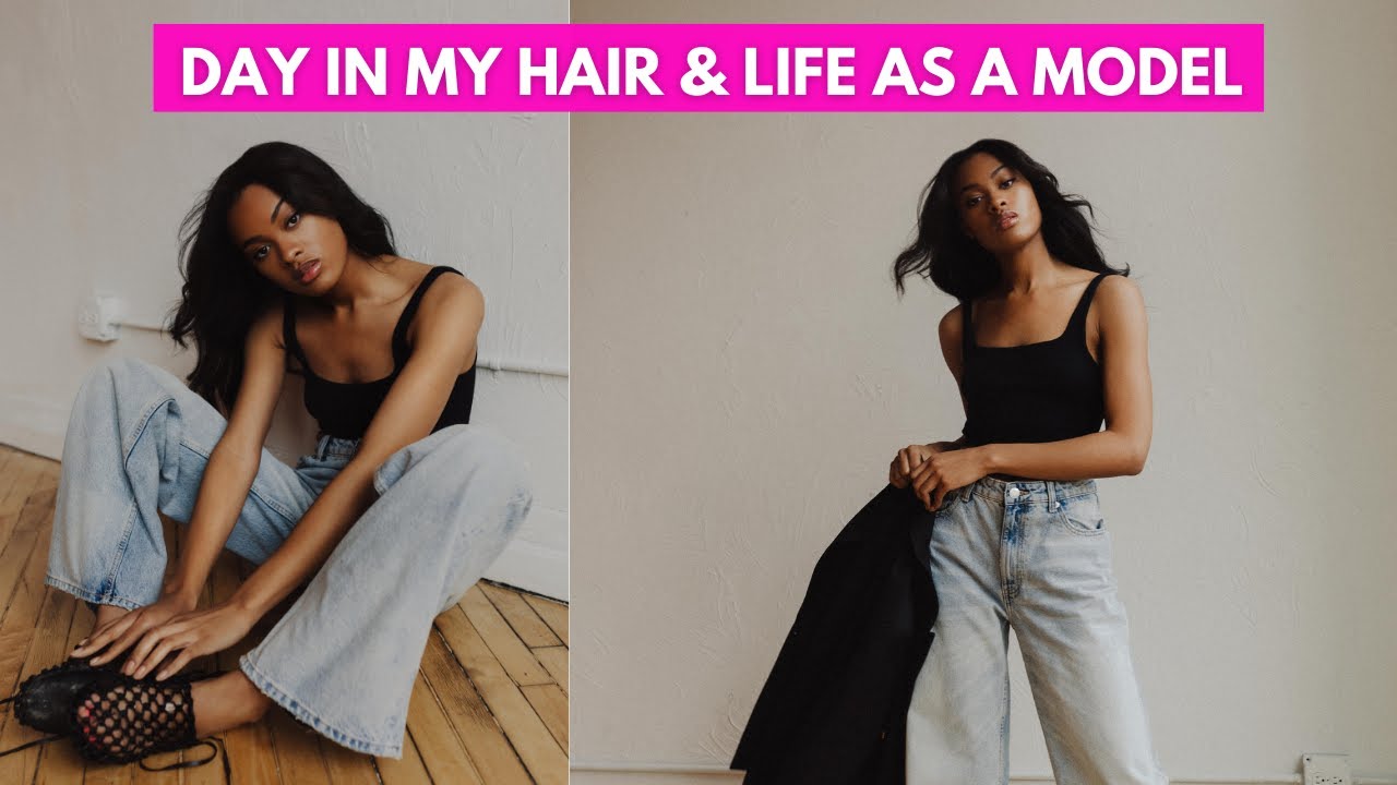 Day in My Hair & Life | Straight Hair Natural | Modeling Vlog - YouTube