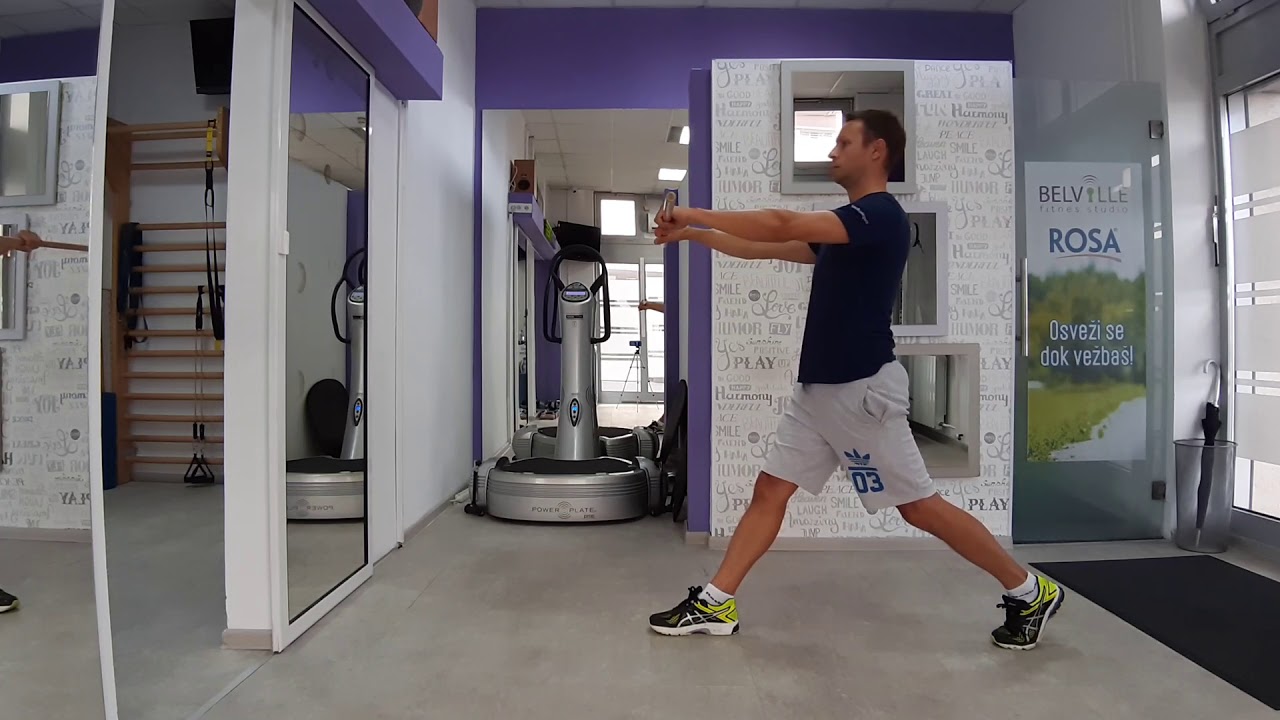 Split squat w rotation - Smart Fitness Novi Beograd - YouTube