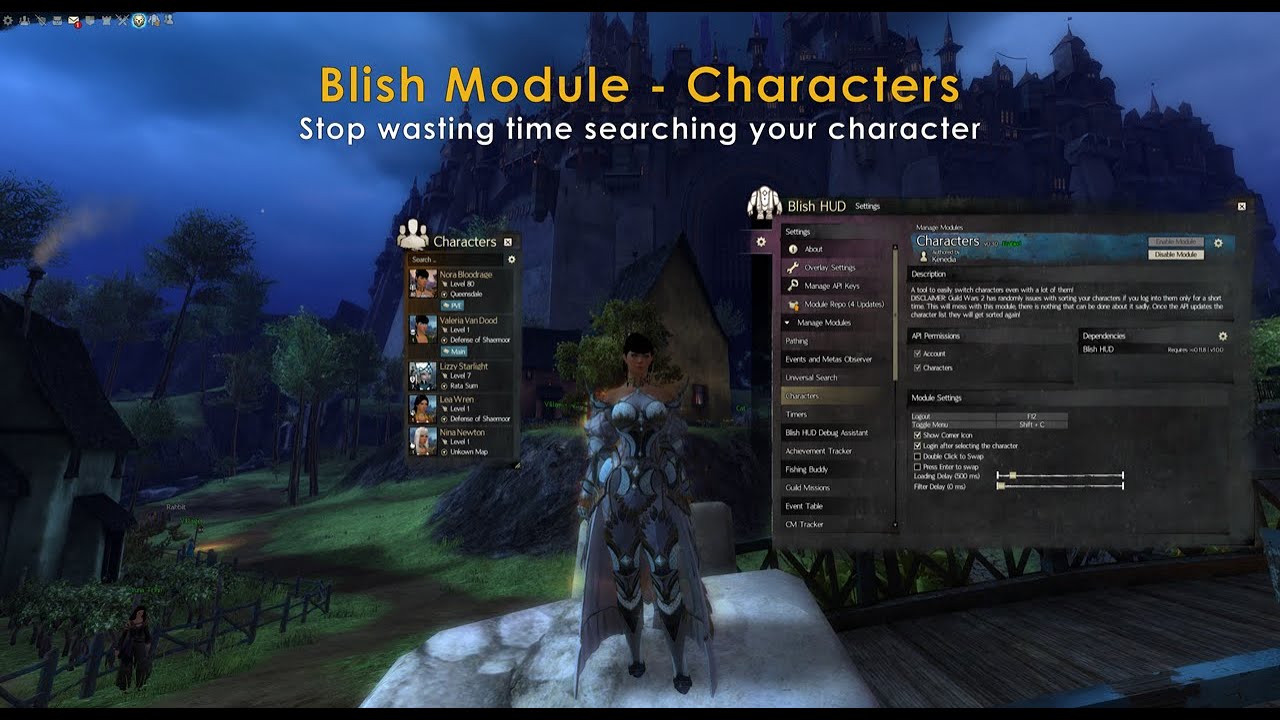 Blish Module - Characters v1.0.0 Preview - YouTube