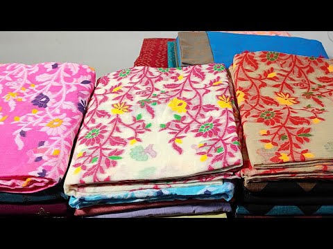 PURE BANARASI WITH ANTIQUE BORDER PARTY WEAR SET|PURE JAMDANI SET|SEMITUSSAR SILK SET