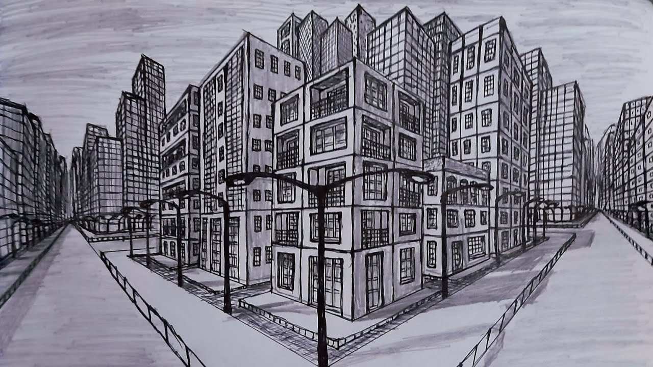 Comment Dessiner Une Ville En Perspective De 2 Points De Fuite 