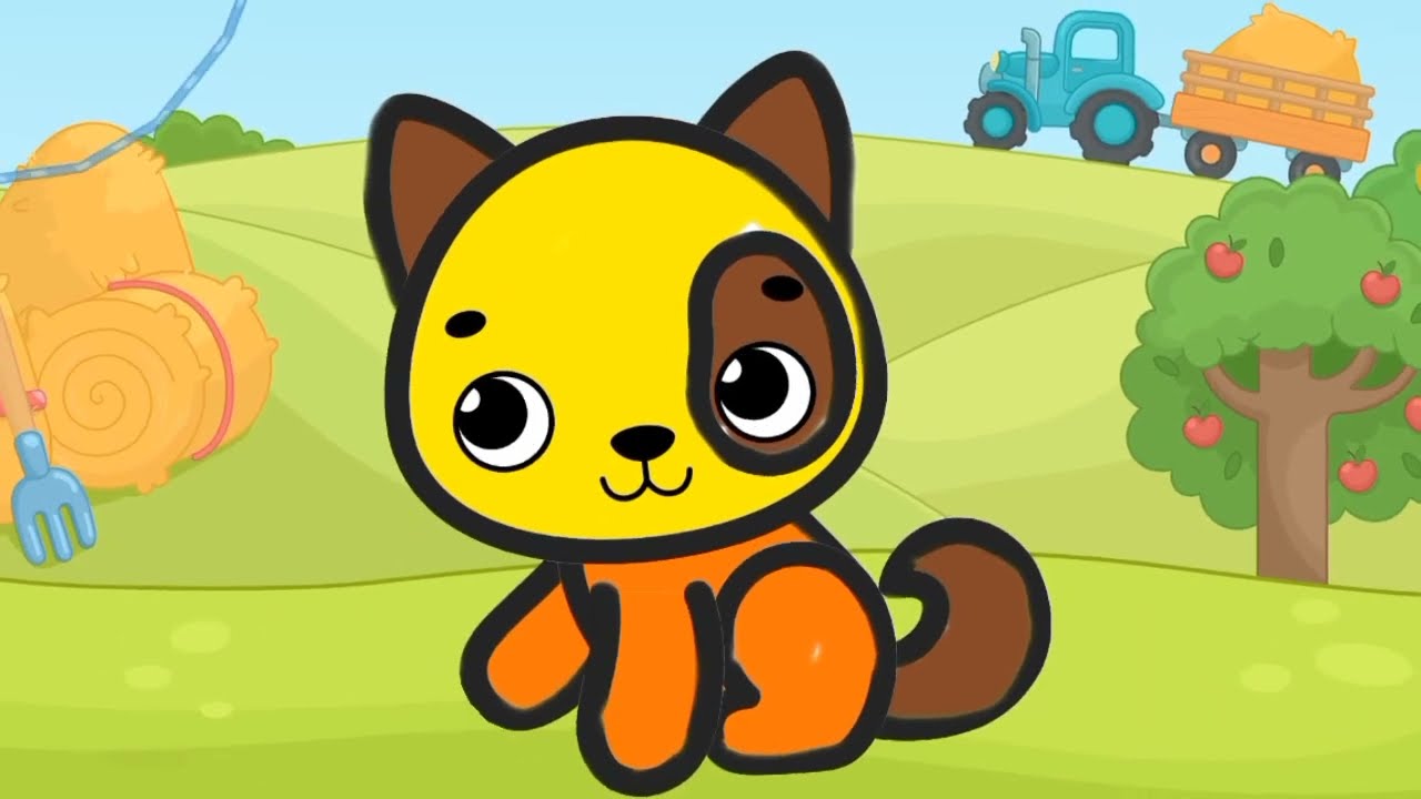 How to draw animals and color Learning for kids| Cow and Cat Drawing ...