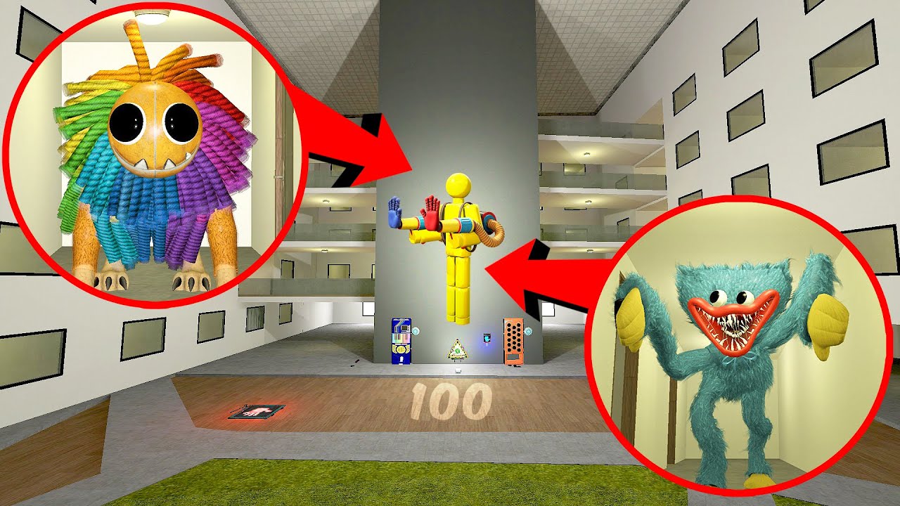 POPPY 4 PARTY! YARNABY & Huggy Wuggy Chase 100 Players in Liminal Hotel ...