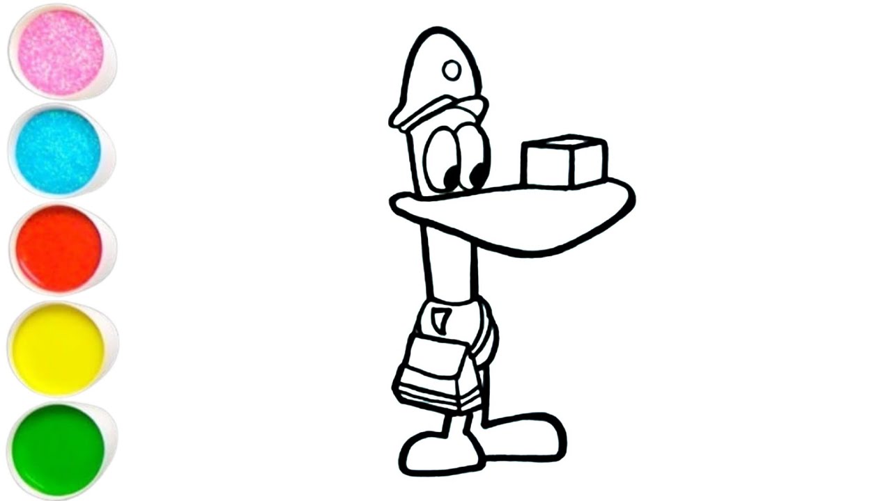 How to draw cute Pocoyo Pato drawing coloring for kids Toddlers Art Hub ...
