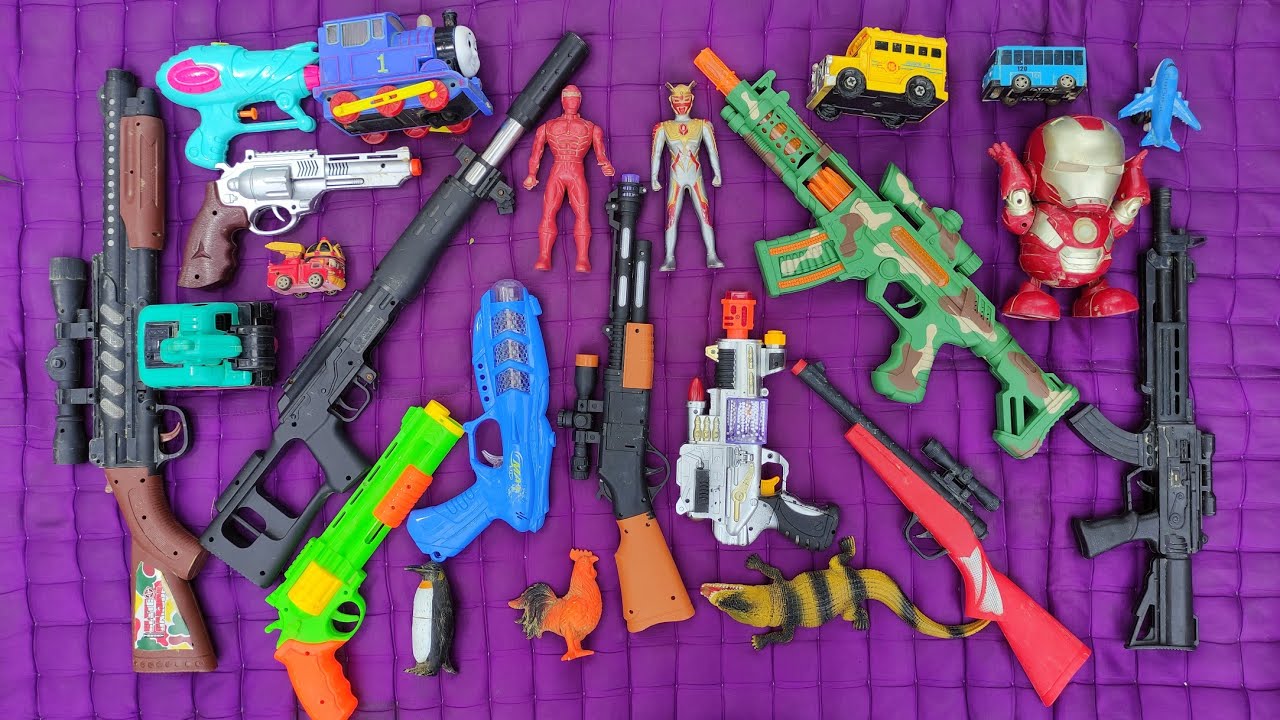 Collecting Sniper Rifles And AK47 Guns Sword Shotgun Machine Gun M416 ...