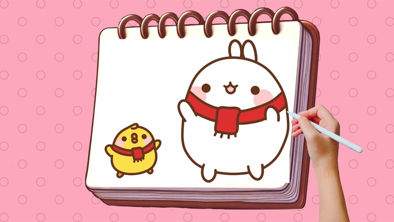 Draw Molang and Piu Piu in winter NOW? - YouTube