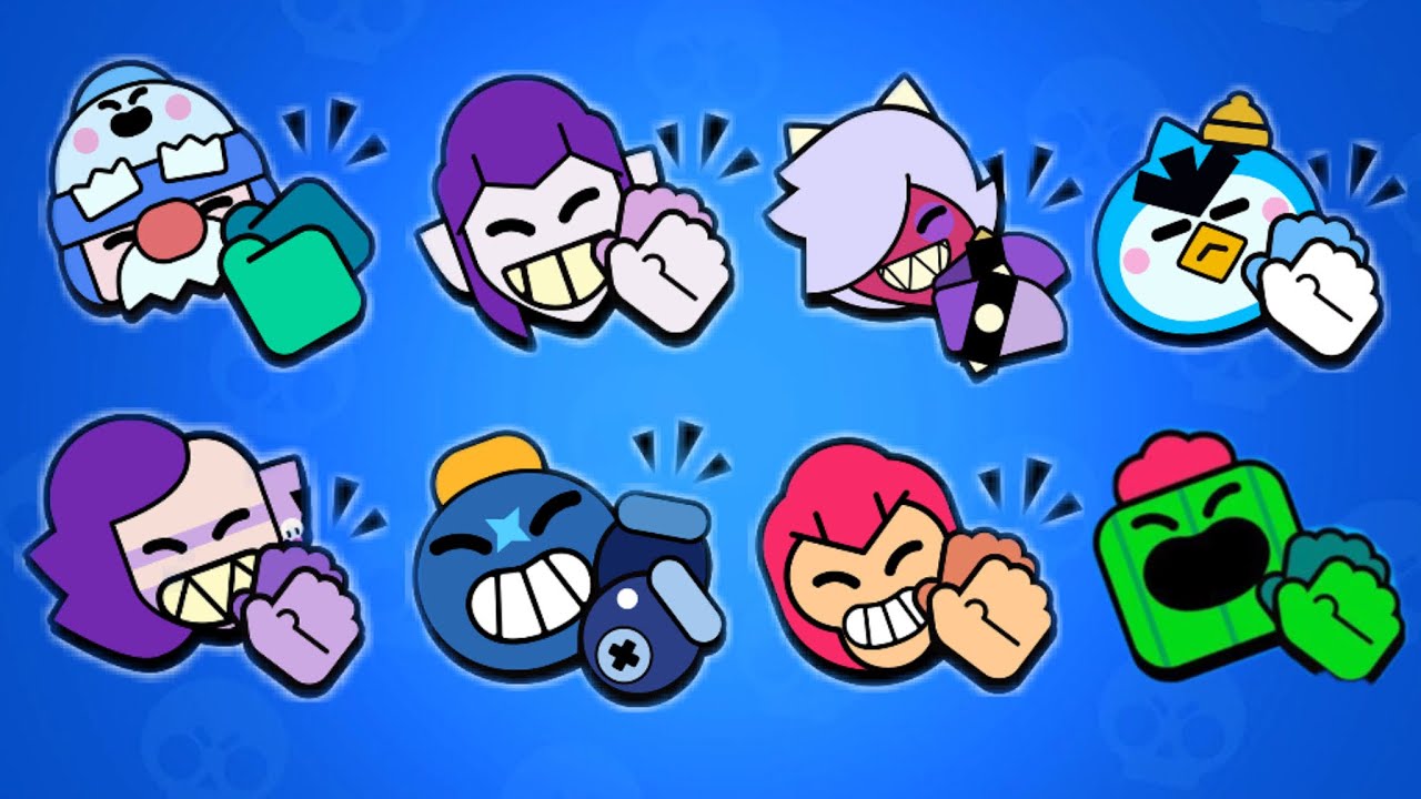 Brawl stars all new clapping pins animated - YouTube