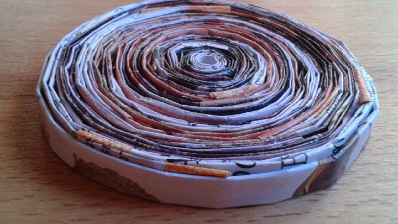 Make a Cool Rolled Magazine Coaster - DIY Home - Guidecentral - YouTube