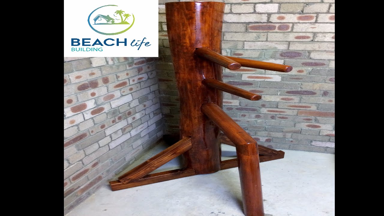 Wooden Dummy Construction Half Tree Trunk - YouTube