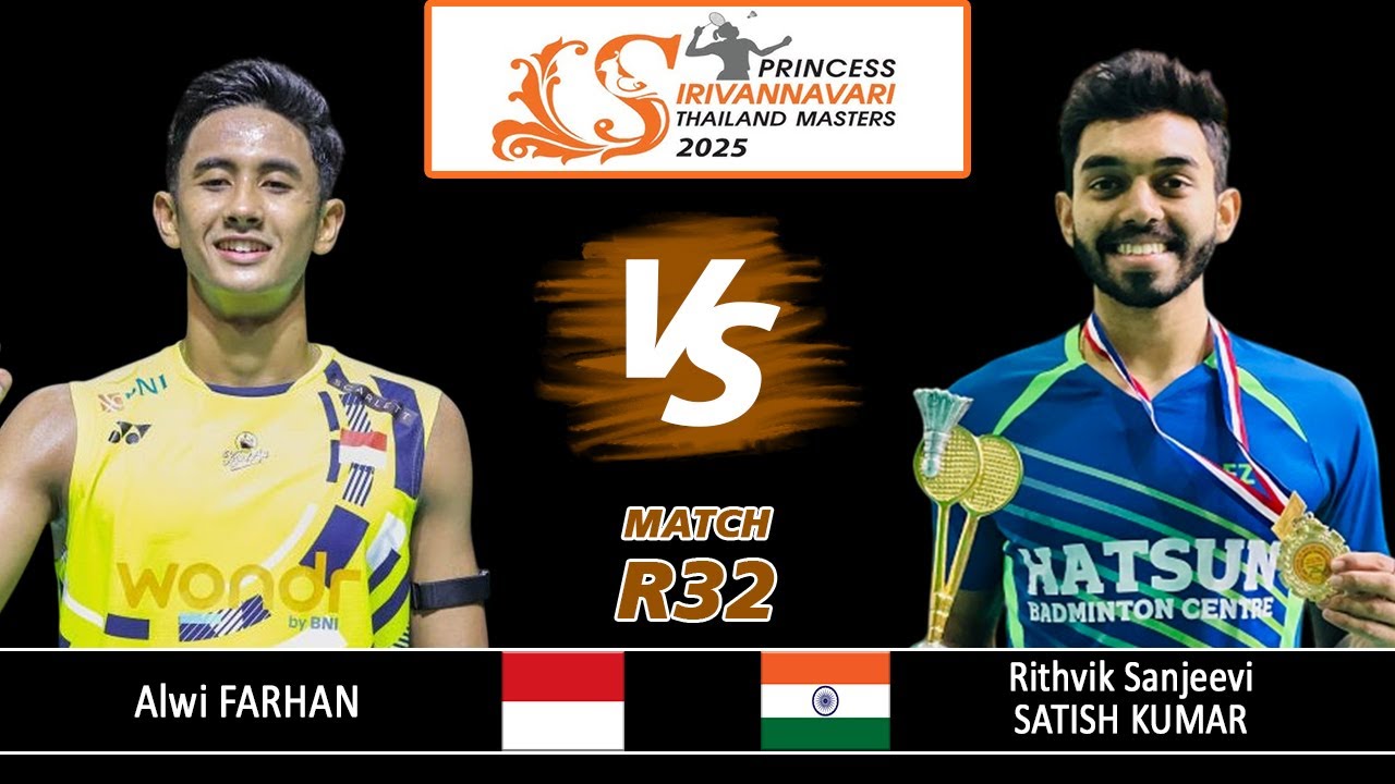 Alwi Farhan vs Rithvik Sanjeevi Satish Kumar - Thailand Masters 2025 Badminton - R32 - YouTube