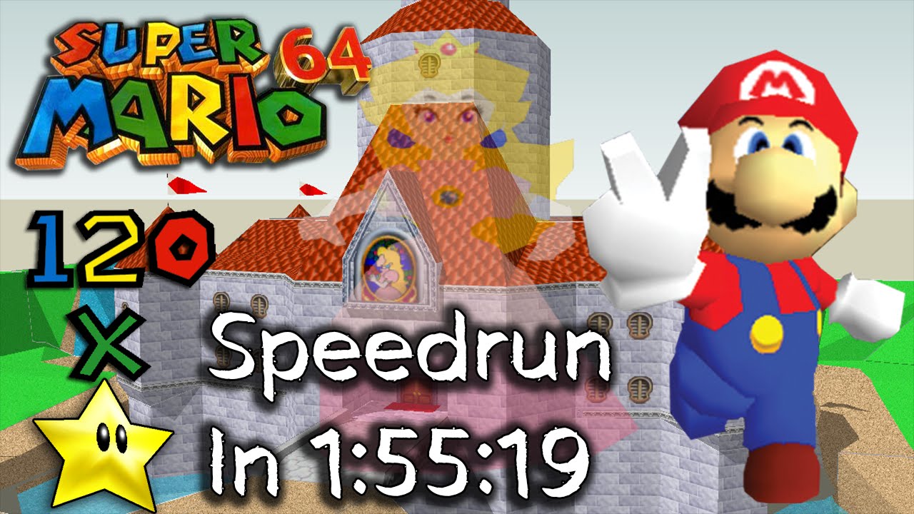 Super Mario 64 ~ "120 Stars" in 1:55:19 (Old) [N64] - YouTube