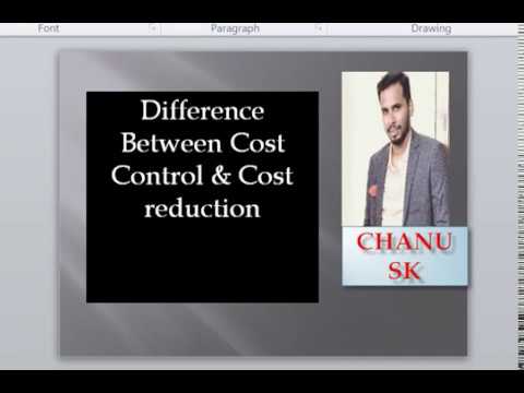 Lecture 12: Difference between "Cost Control & Cost Reduction"|CMA CA ...