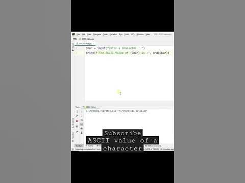 ASCII value of a character || Python Program || Code Short - YouTube