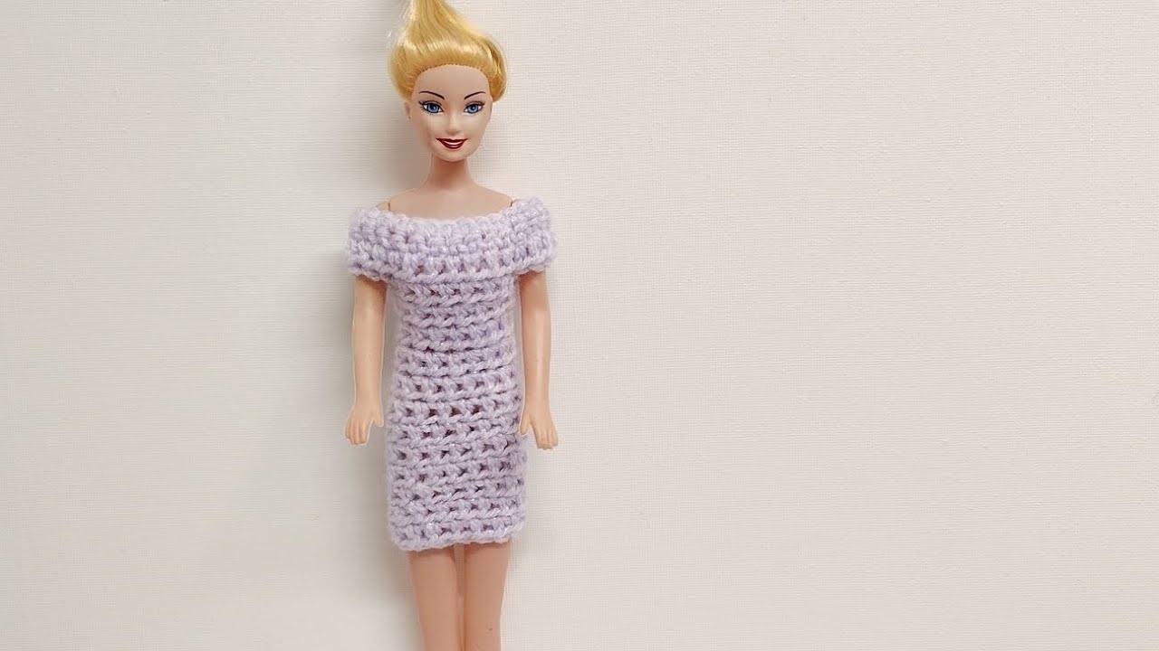 How to crochet a doll dress - YouTube