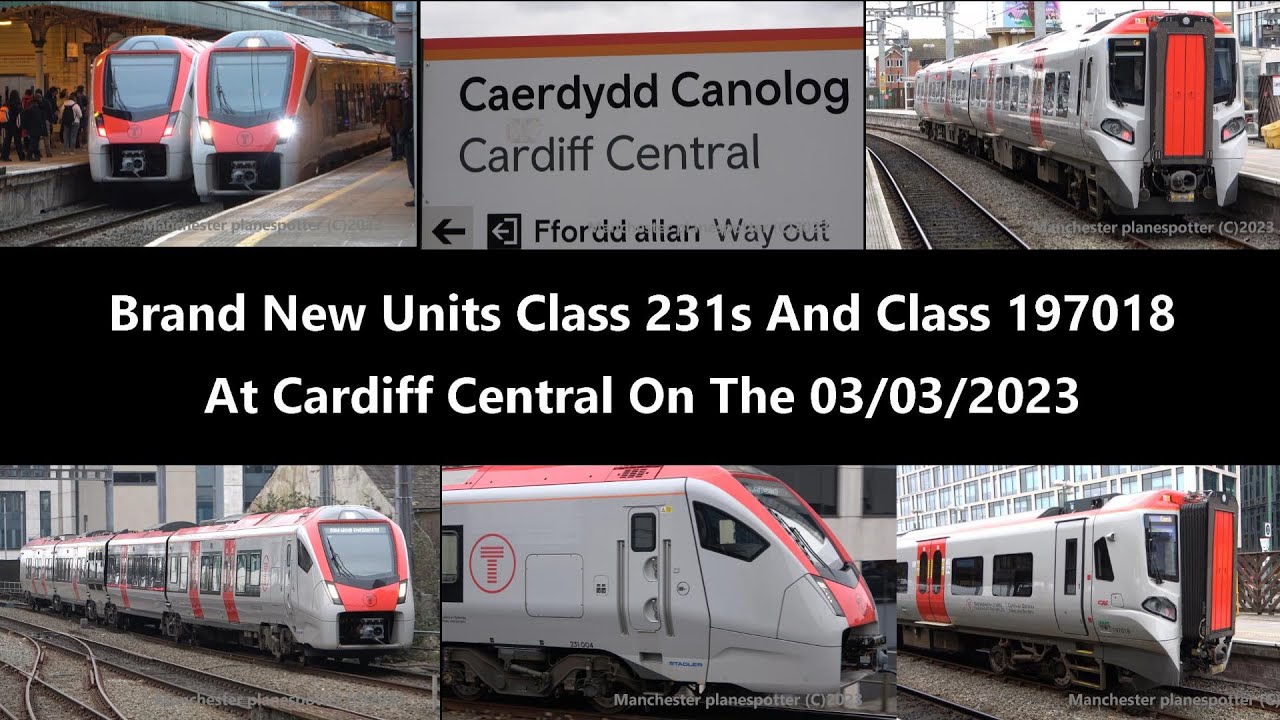 (4K) Brand New Transport For Wales Trains At Cardiff Central Class 231s ...