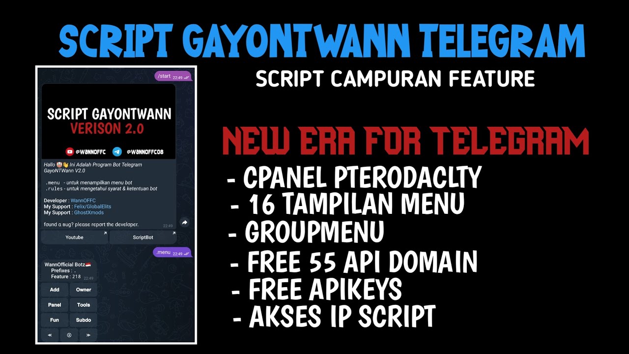 🪀 SCRIPT BOT TELEGRAM GAYONTWANN V2.0 || 22 TAMPILAN MENU || NEW UPDATE SCRIPT BOT TELEGRAM ...