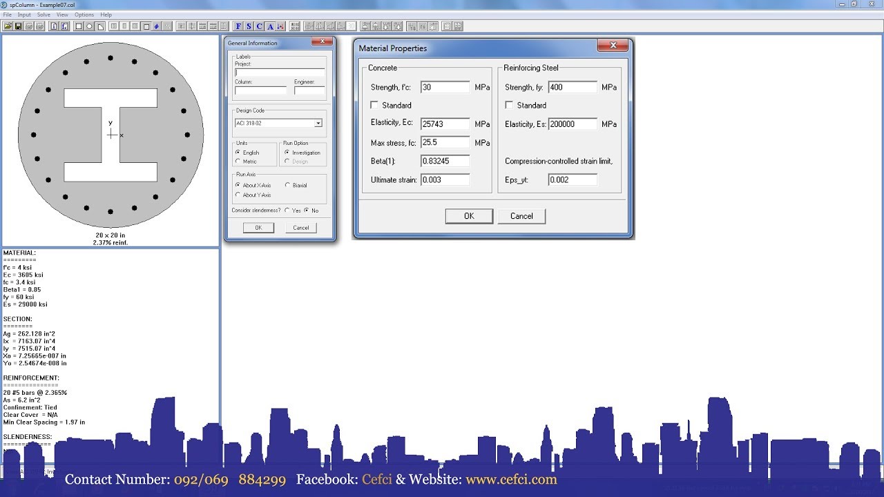 SpColumn V5.50 Tips-Define General Information and Material property ...